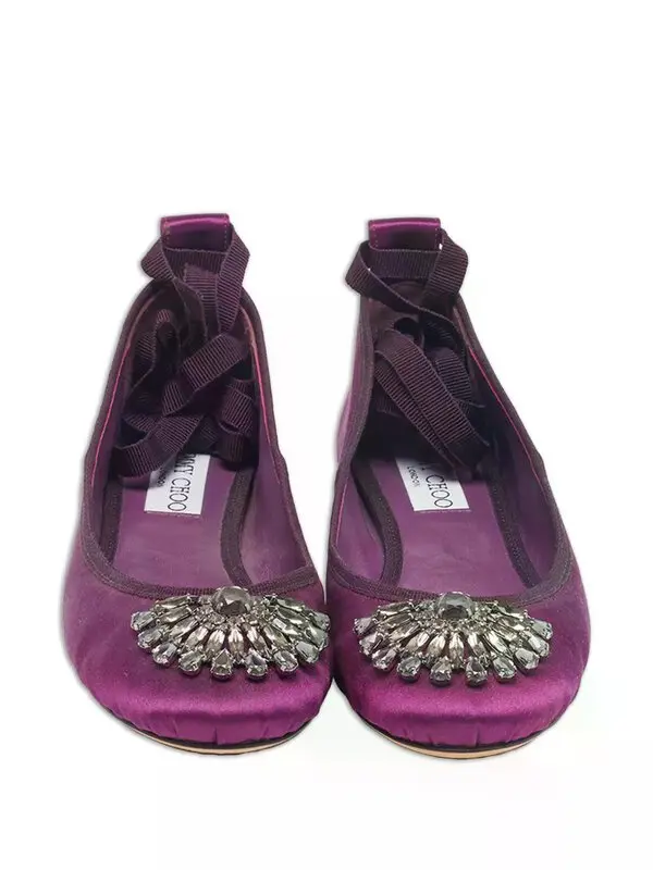JIMMY CHOO Grace Crystal-embellished Ballet Flats