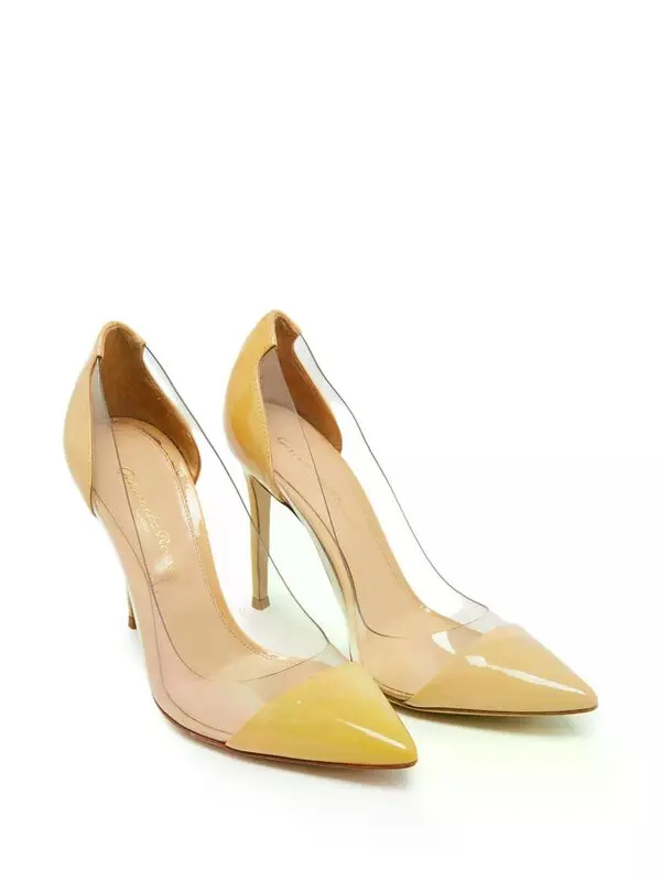 GIANVITO ROSSI Plexi Pointed-toe Pumps - Neutrals