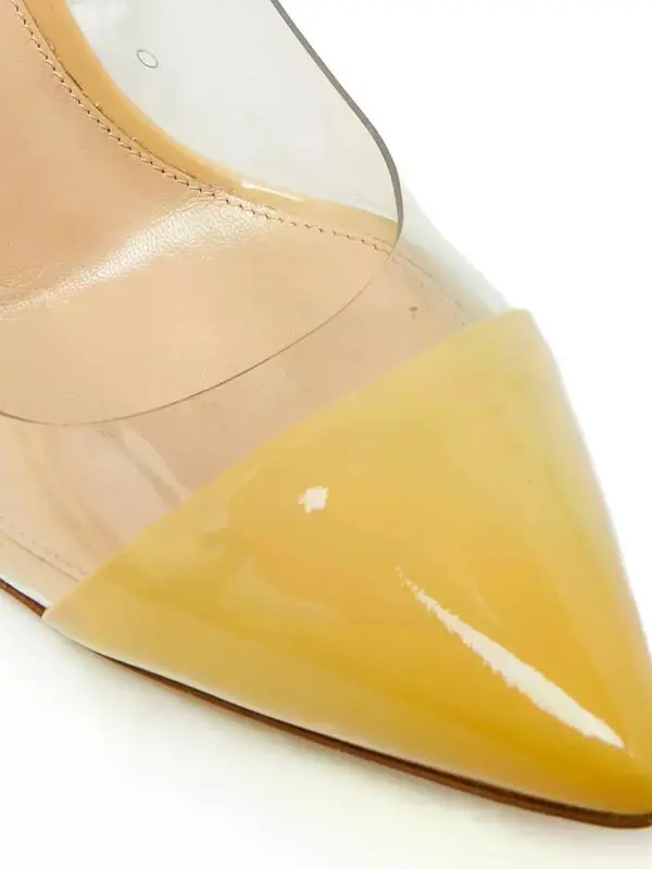 GIANVITO ROSSI Plexi Pointed-toe Pumps - Neutrals