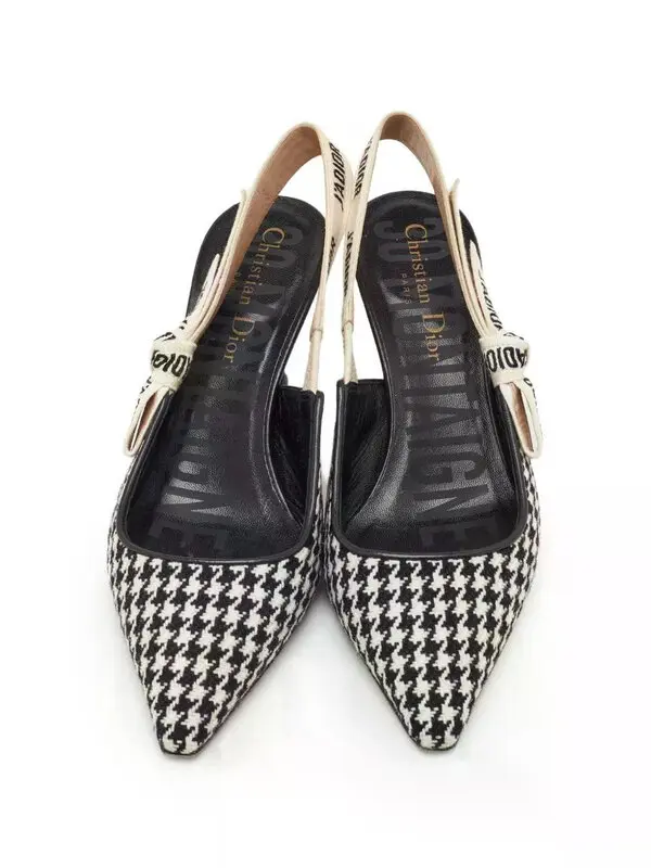 Dior J'adior Houndstooth Slingback Pumps - Black