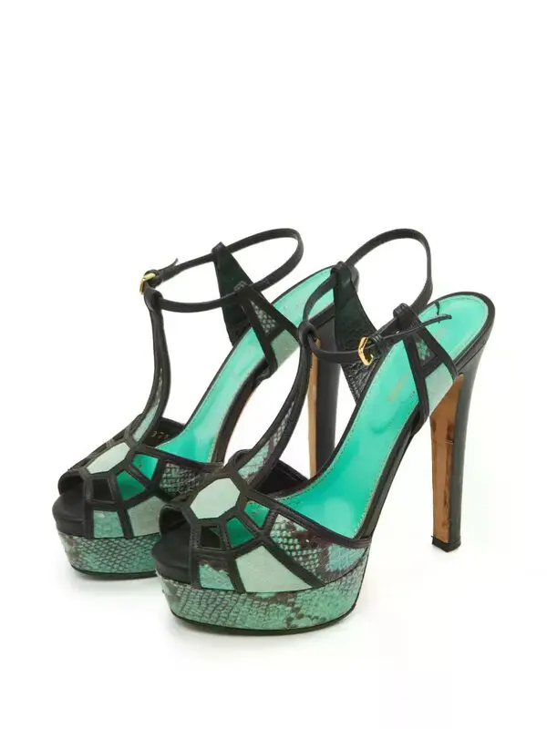SERGIO ROSSI Snakeskin-effect Platform Sandals