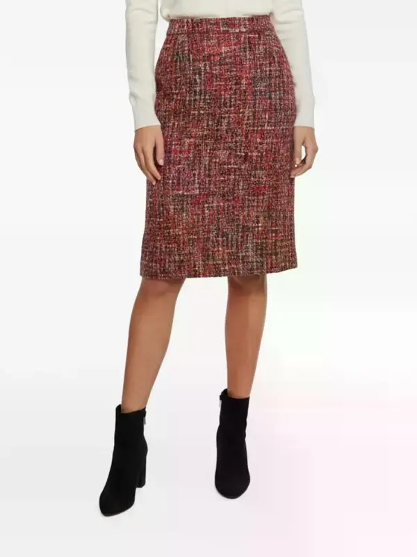 Escada Tweed-effect Pencil Midi Skirt