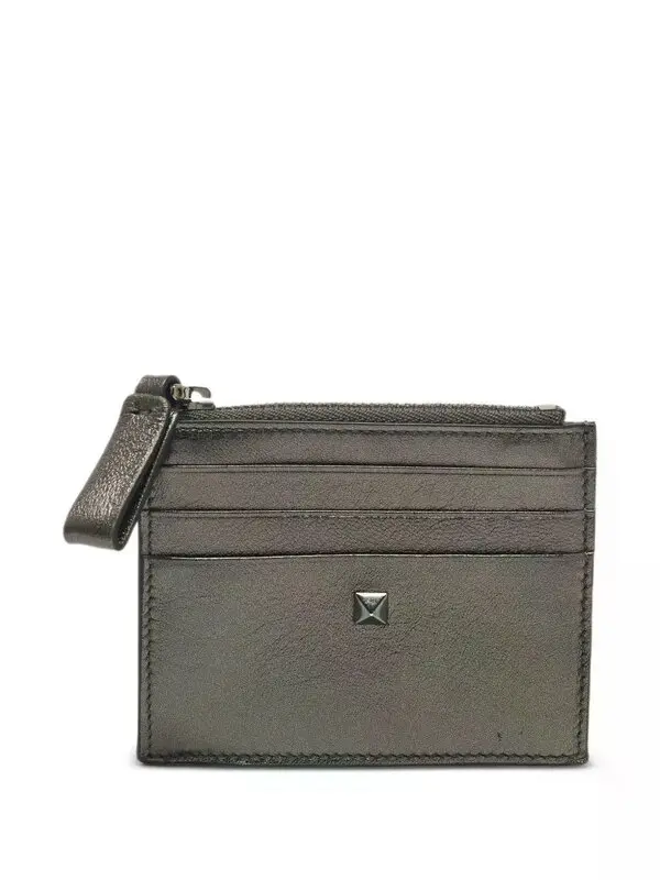 Valentino Garavani Rockstud Zip Card Holder - Grey