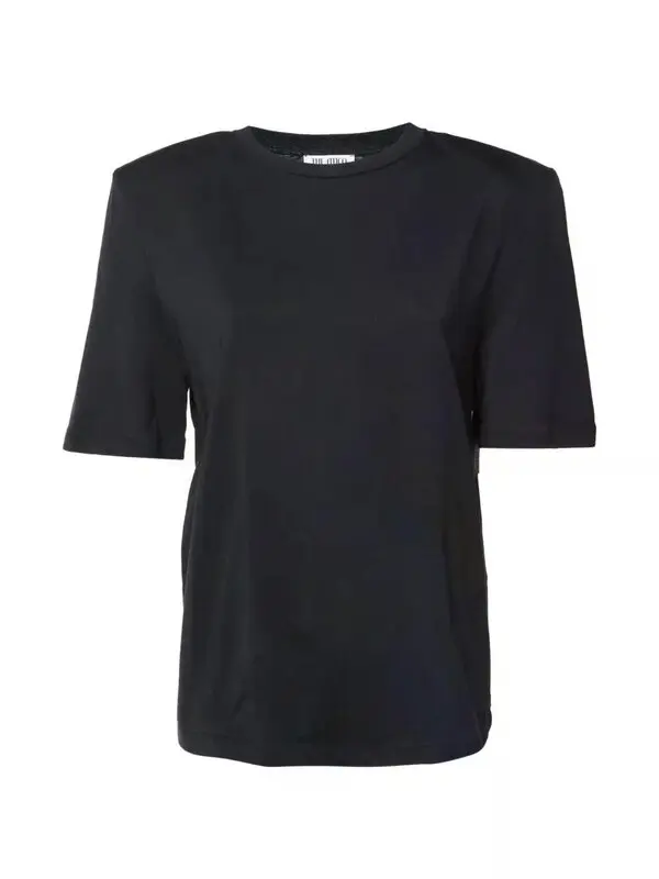 Attico Structured-shoulder T-shirt - Black