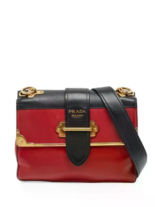Prada Cahier Leather Crossbody Bag - Red