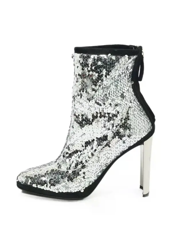 GIUSEPPE ZANOTTI Sequined Ankle Boots - Silver