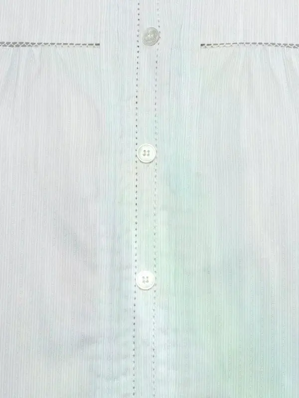 Burberry Striped Puff-sleeve Blouse