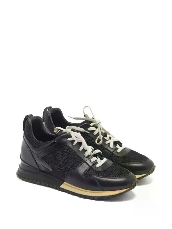 LOUIS VUITTON Run Away Leather Sneakers - Black