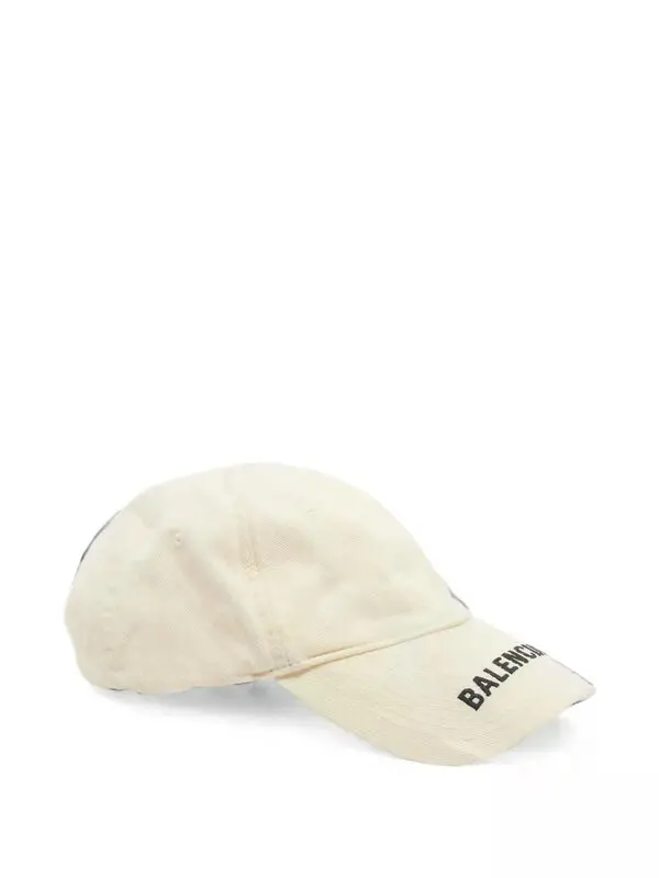 Balenciaga Logo-embroidered Distressed Baseball Cap