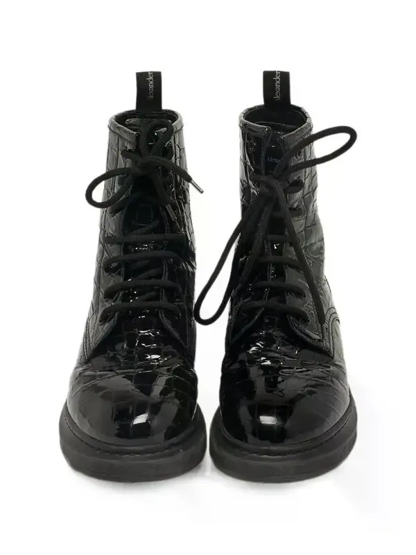 Alexander McQueen Oversized Croc-embossed Boots