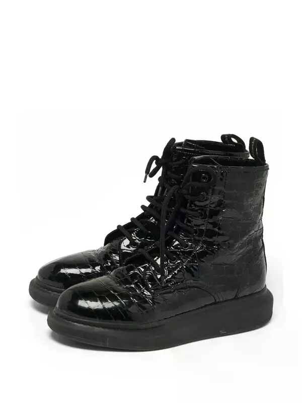 Alexander McQueen Oversized Croc-embossed Boots