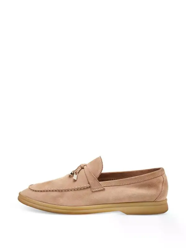 Loro Piana Summer Charms Walk Suede Loafers - Neutrals