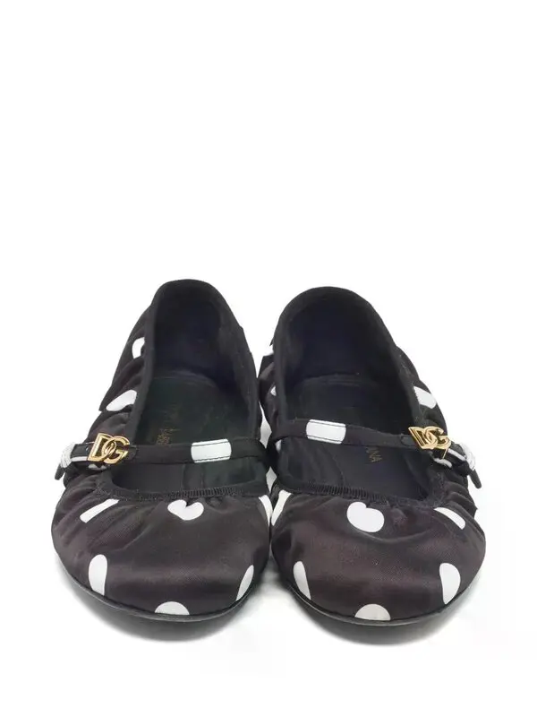 Dolce & Gabbana Dg Buckle Dot-print Ballet Flats