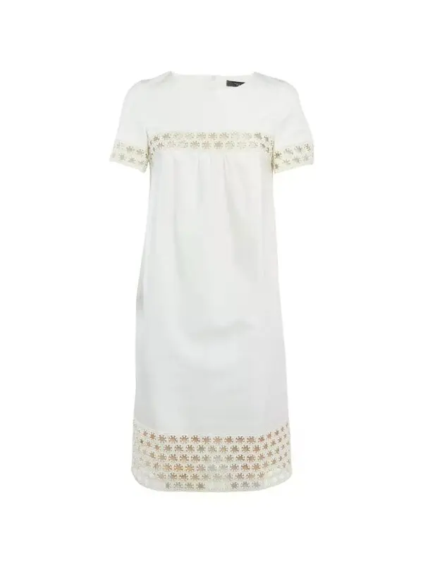 Max Mara Lace-insert Gabardine Mini Dress