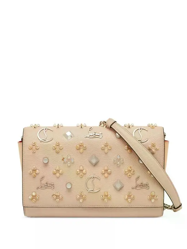 CHRISTIAN LOUBOUTIN Paloma Embellished Clutch Bag - Neutrals