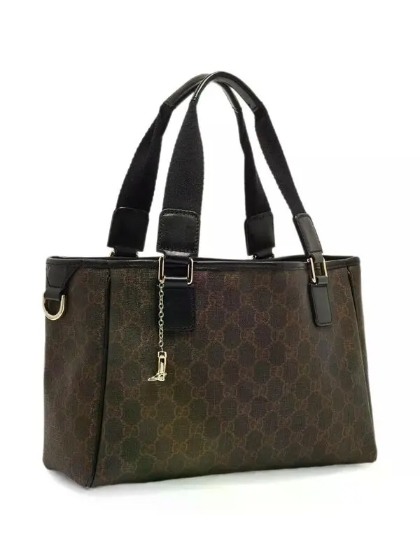 Gucci Gg Supreme Leather-trim Tote Bag - Brown