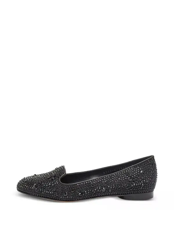 GINA Crystal-embellished Ballet Flats - Black