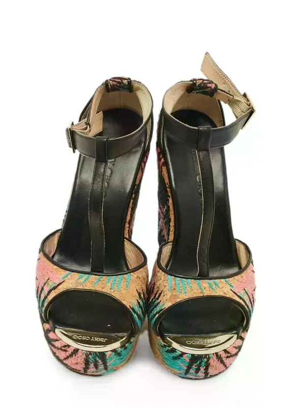 JIMMY CHOO T-bar Wedge Sandals