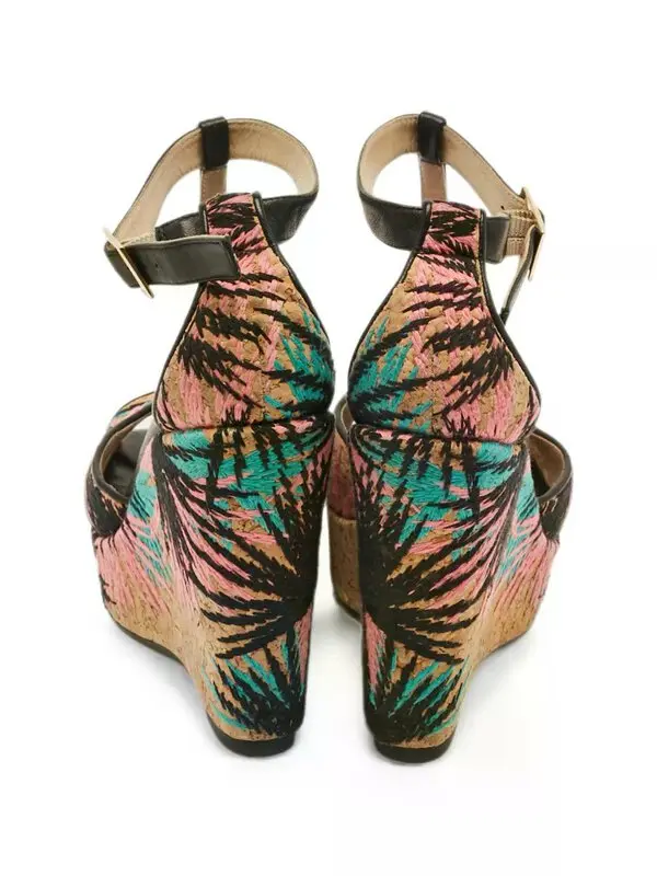 JIMMY CHOO T-bar Wedge Sandals
