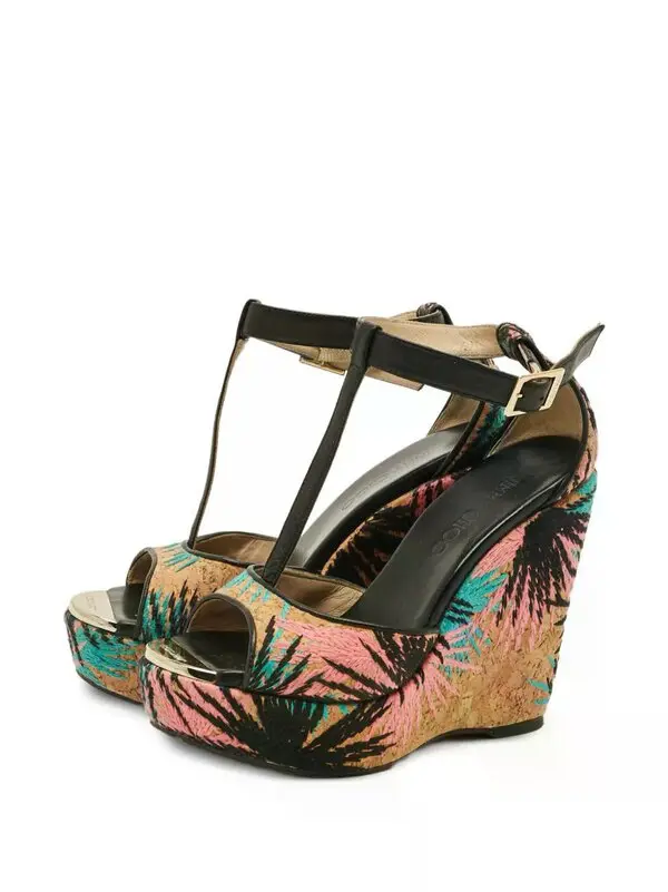 JIMMY CHOO T-bar Wedge Sandals
