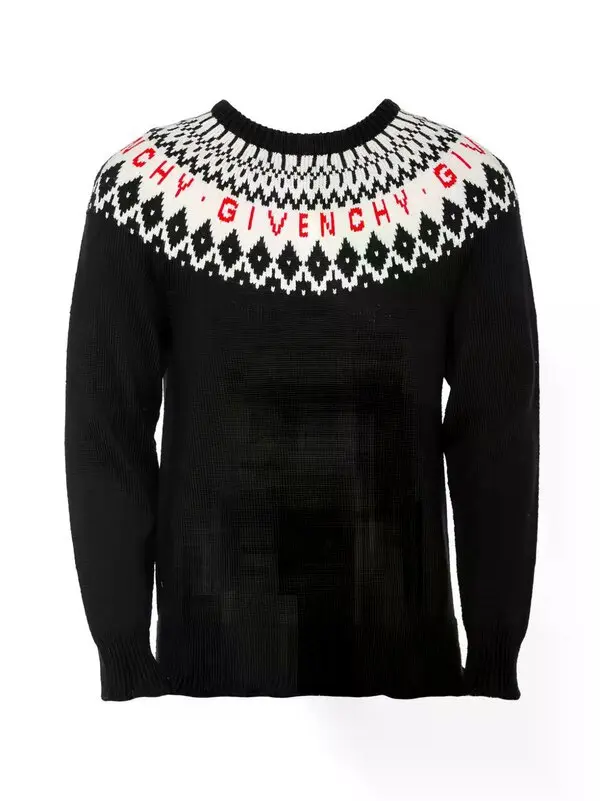 Givenchy Crew Neck Long Sleeve Sweater - Black