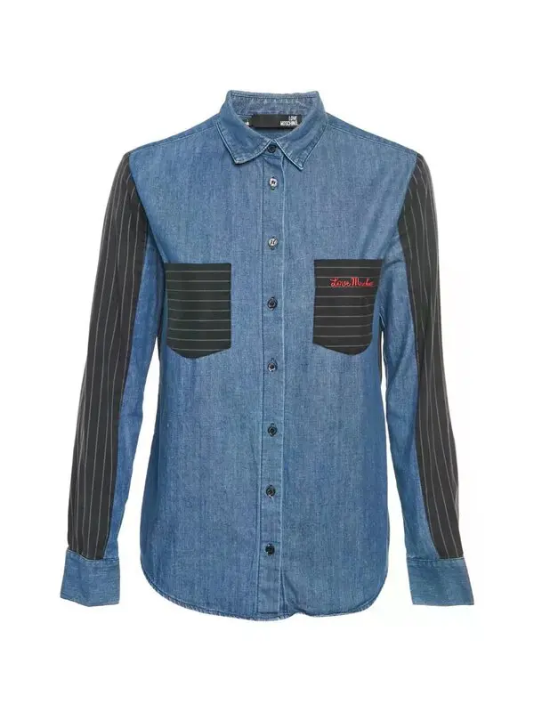 Moschino Striped Denim Shirt - Blue