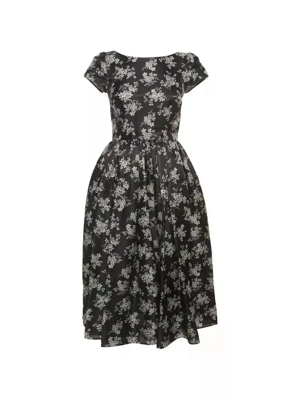 Dolce & Gabbana Floral-print Gathered Midi Dress - Black