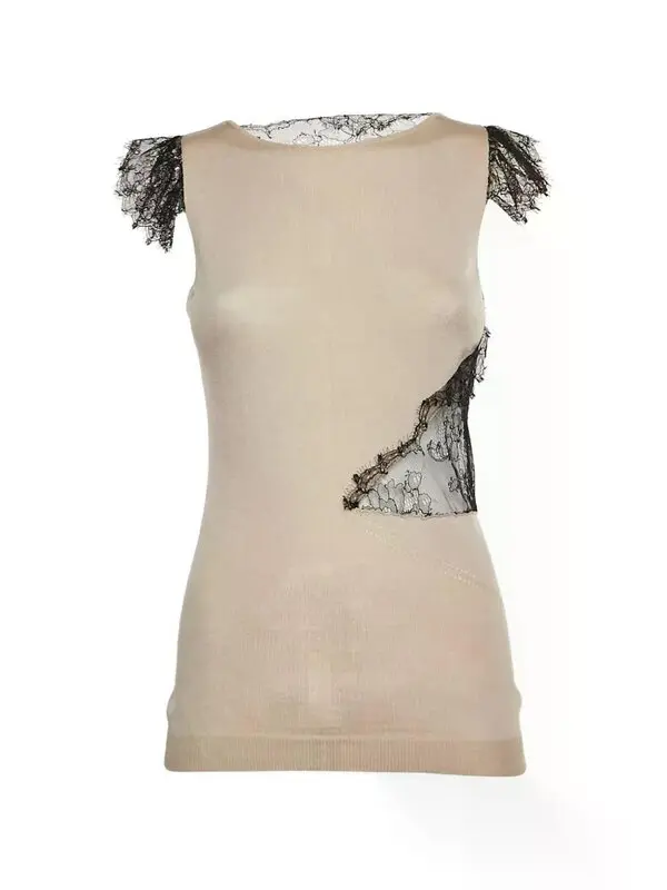Valentino Garavani Lace Knit Tank Top - Neutrals