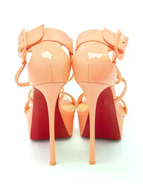 CHRISTIAN LOUBOUTIN Patent Leather Platform Stiletto Heeled Sandals