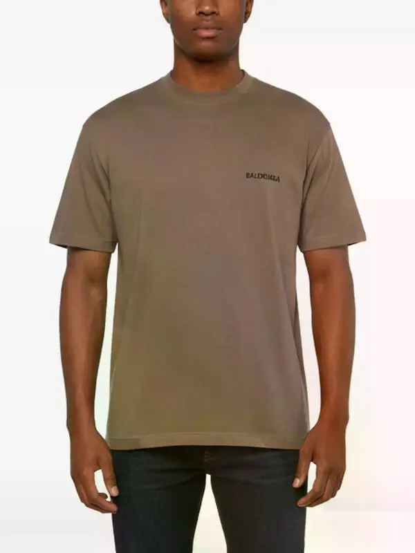 Balenciaga Logo-embroidered Short-sleeve T-shirt - Brown