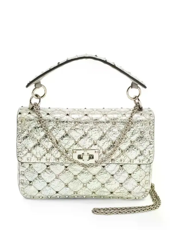 Valentino Garavani Medium Rockstud Spike Shoulder Bag - Silver