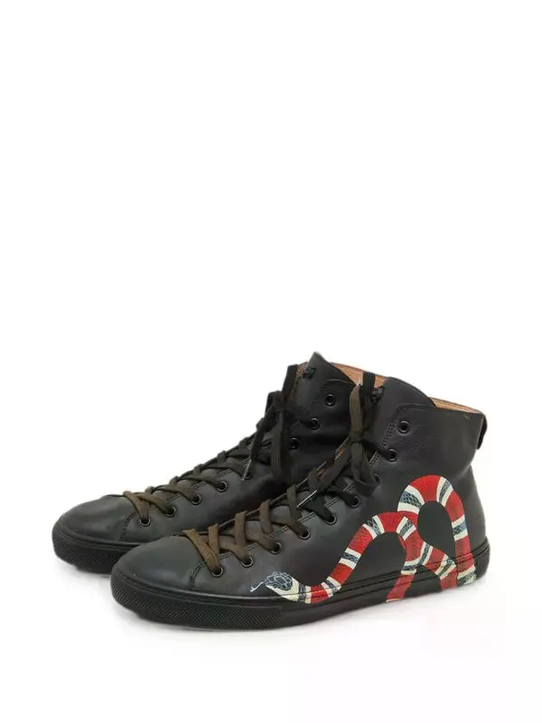 Gucci Kingsnake Print Leather High-top Sneakers