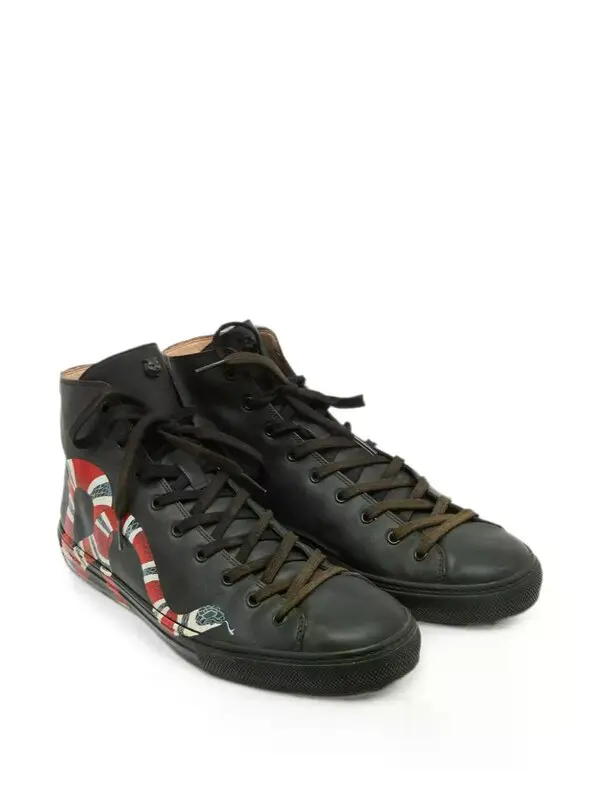 Gucci Kingsnake Print Leather High-top Sneakers