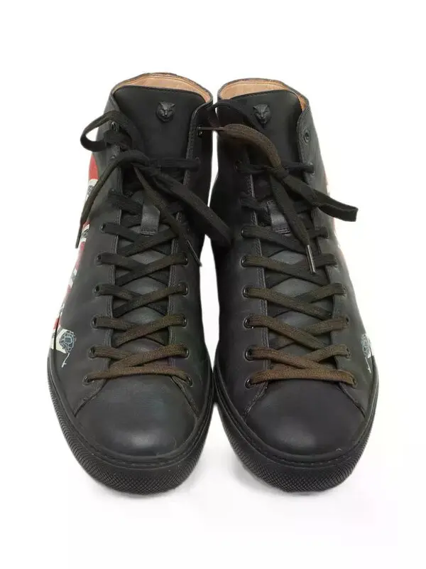 Gucci Kingsnake Print Leather High-top Sneakers