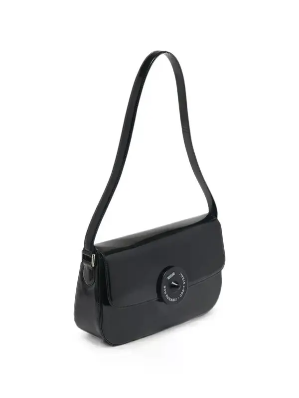 Moschino Glossy Leather Shoulder Bag