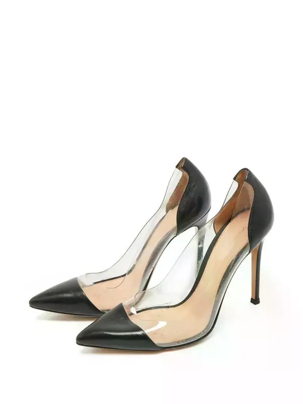 GIANVITO ROSSI Plexi Pointed-toe Pumps - White