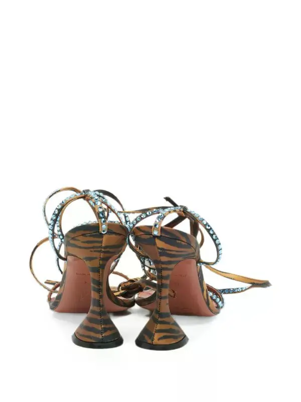 Amina Muaddi Vita Animal-print Heeled Sandals - Brown