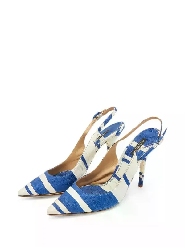 Dolce & Gabbana Brocade-fabric Pointed-toe Slingback Pumps