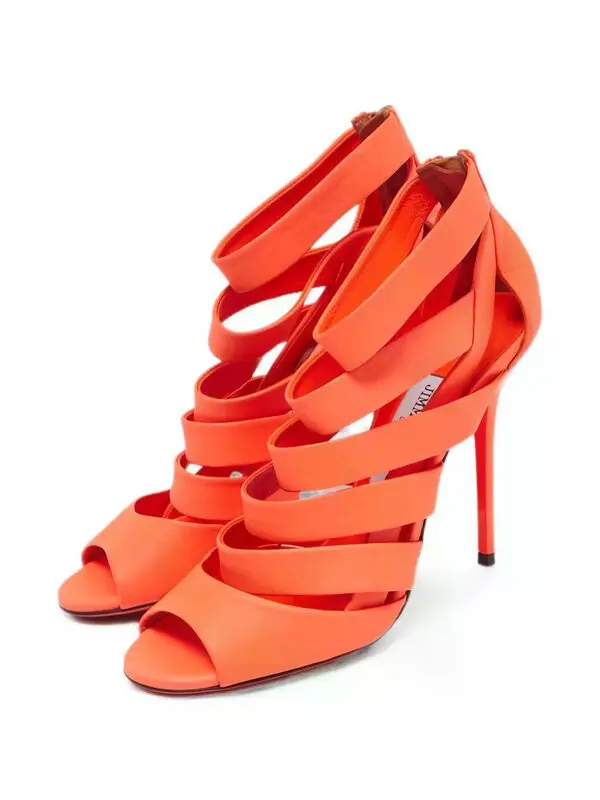 JIMMY CHOO Dame Caged Sandals - Orange