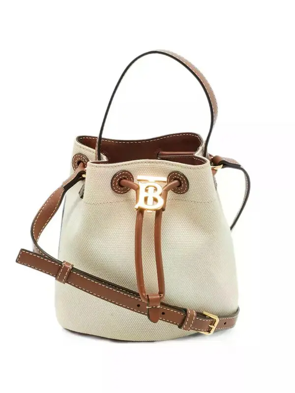 Burberry Mini Tb Bucket Bag - Neutrals