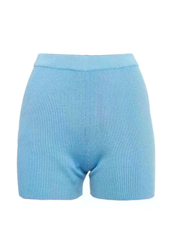 Jacquemus Ribbed Knit High-waisted Shorts - Blue
