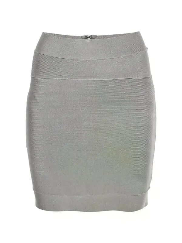 Herve Leger Bandage Knit Mini Skirt - Grey
