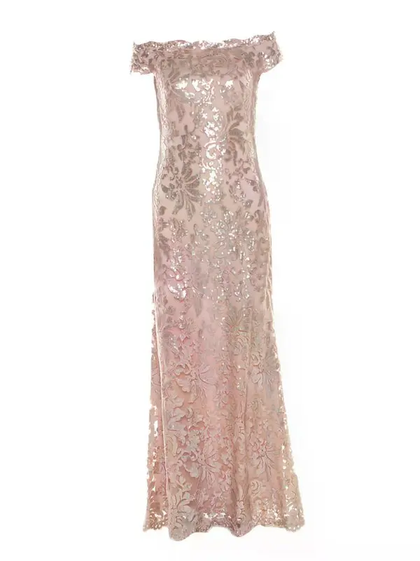 Tadashi Shoji Lace Sequinned Gown - Pink