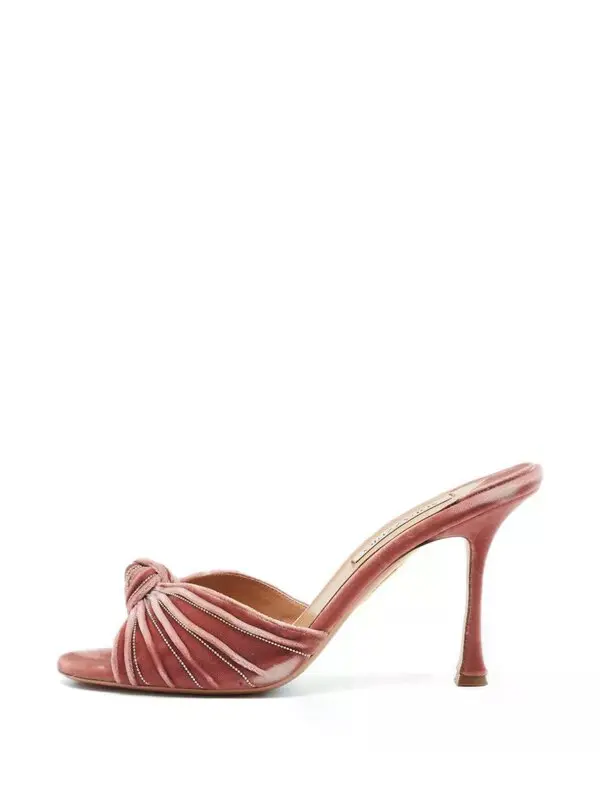 AQUAZZURA Velvet Knot Detail Stiletto Sandals