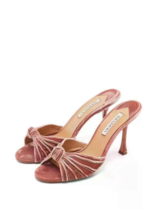 AQUAZZURA Velvet Knot Detail Stiletto Sandals