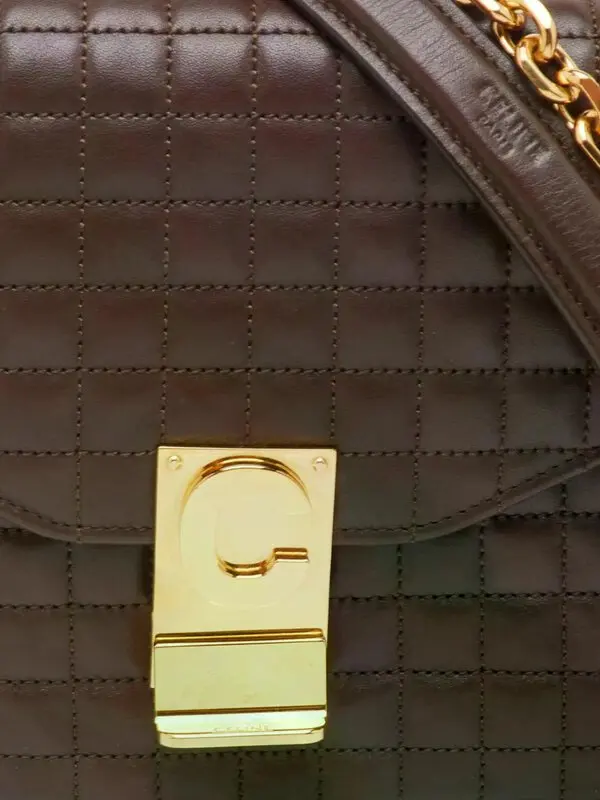 Celine C Quilted Leather Shoulder Bag