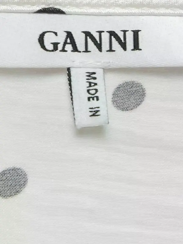 GANNI Polka-dot Ruffled Midi Skirt