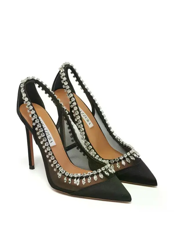 AQUAZZURA Crystal Crush Mesh Pumps
