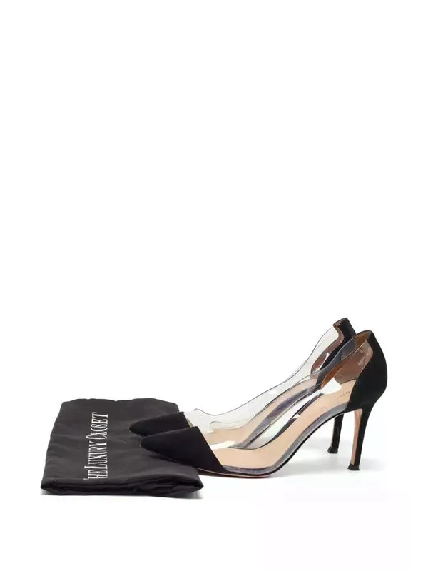 GIANVITO ROSSI Plexi Pointed-toe Pumps - White