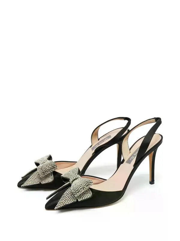Sjp By Sarah Jessica Parker The Lj Recital Embellished-bow Heeled Pumps - Black